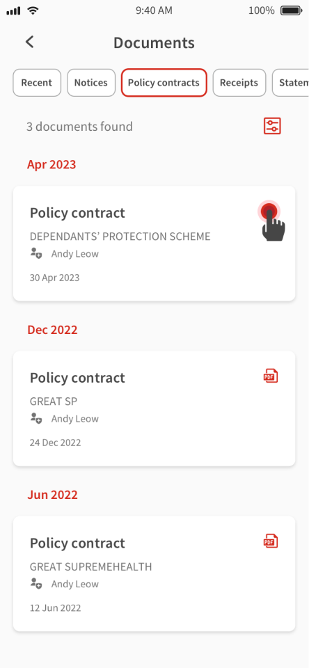 View eDocuments and Policy Contracts | Documents and Letters | Great Eastern Singapore